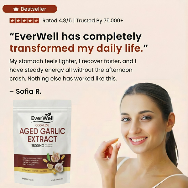 EverWell® Aged Garlic Extract - 7500mg Odorless Softgels